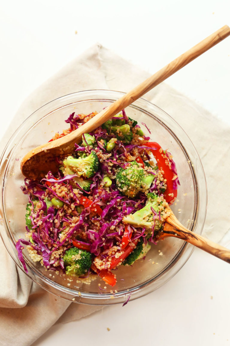 Rainbow Quinoa Salad with Chili Garlic Sesame Dressing | MB Recipes