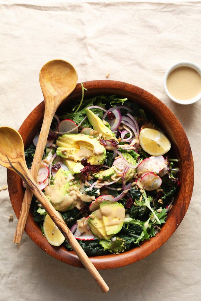 5-Minute Green Salad with No-Mix Tahini Dressing | MB Recipes