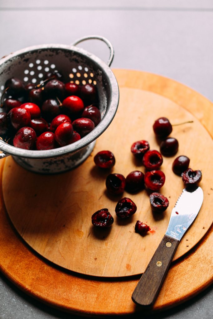 Mustard Green Cherry Salad & Tahini Dressing | Minimalist Baker Recipes