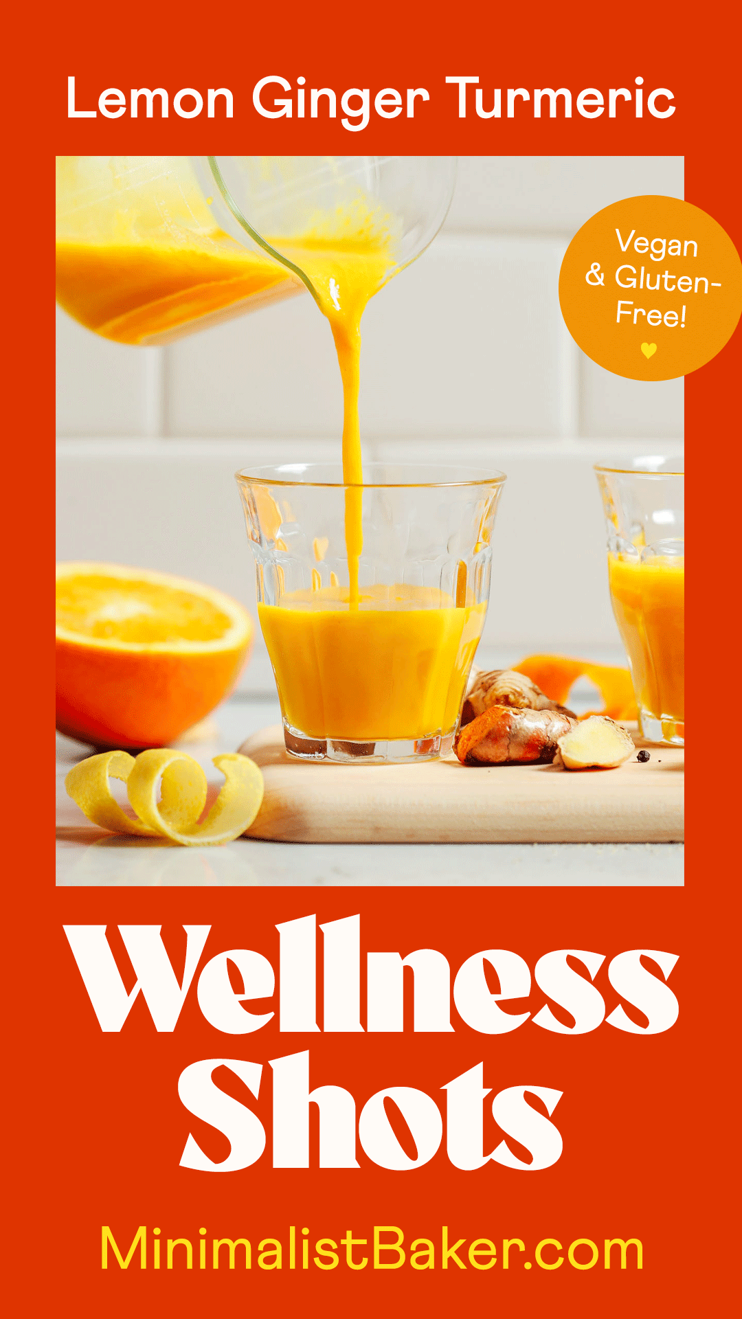 Lemon Ginger Turmeric Wellness Shots | Minimalist Baker Recipes