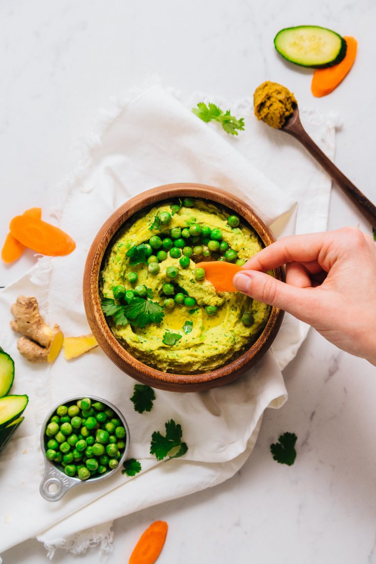 Green Pea Curry Hummus - Minimalist Baker Recipes