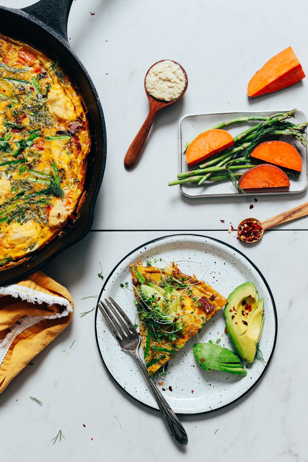 Spring Frittata with Leeks, Asparagus, and Sweet Potato - Minimalist ...