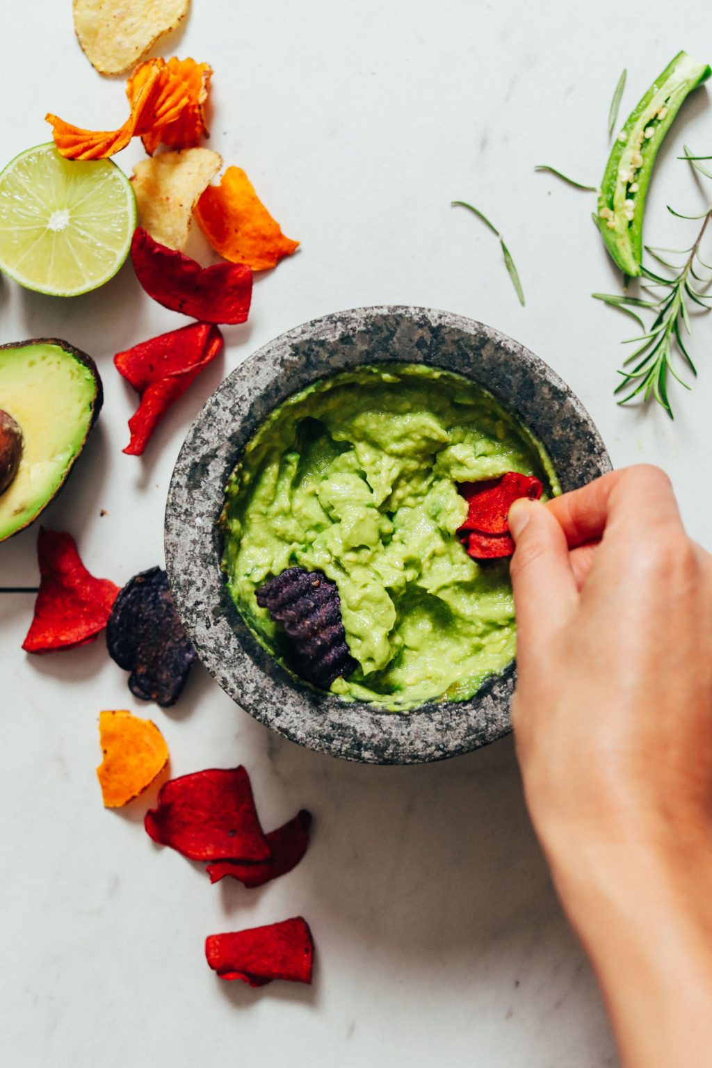 Serrano & Rosemary Guacamole - Minimalist Baker Recipes