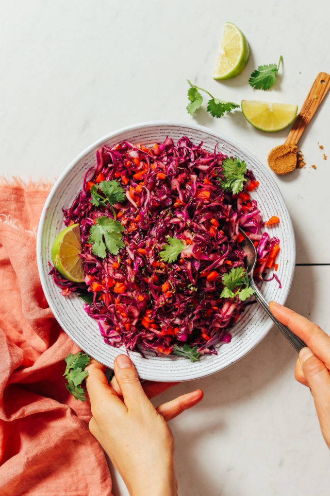 Quick Citrusy Cabbage Slaw (Mayo-Free) - Minimalist Baker Recipes