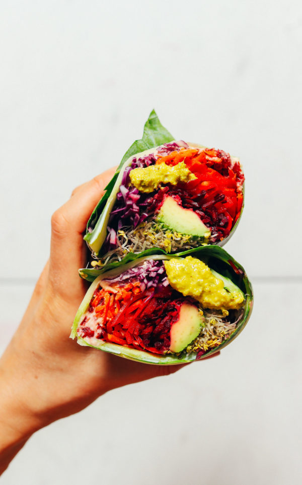 Veggie Wraps with Green Curry Tahini Sauce - Minimalist Baker Recipes