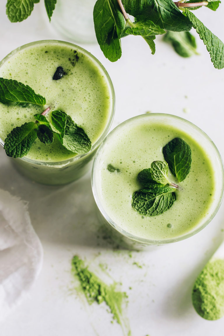 Minty Iced Matcha Latte - Minimalist Baker Recipes