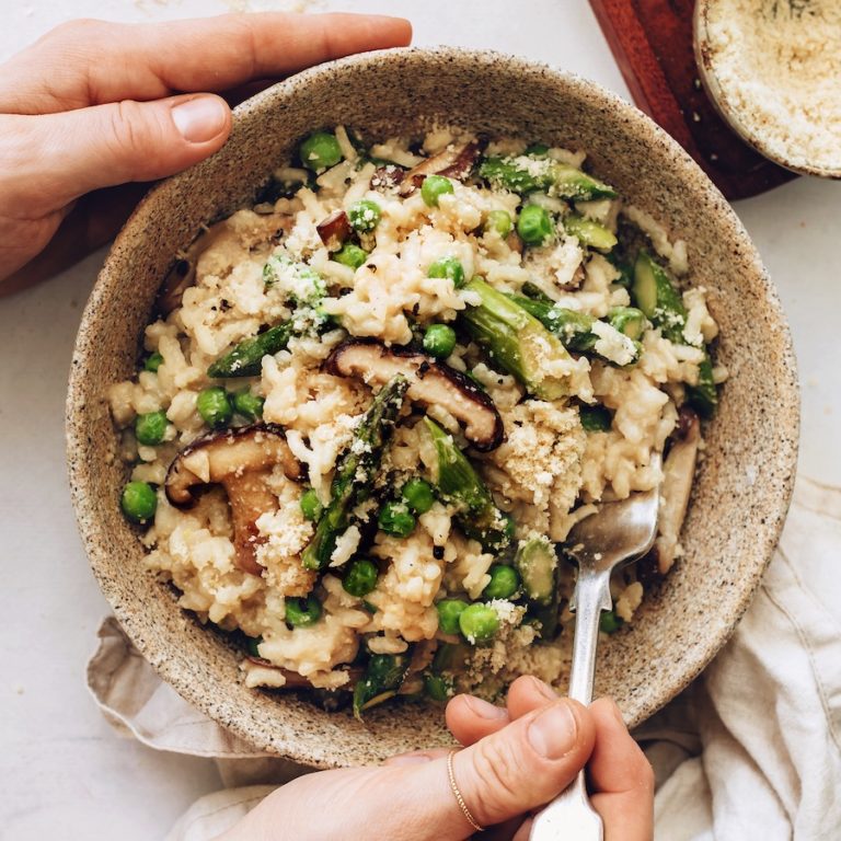 Vegan Risotto with Miso and Spring Vegetables - Minimalist Baker Recipes
