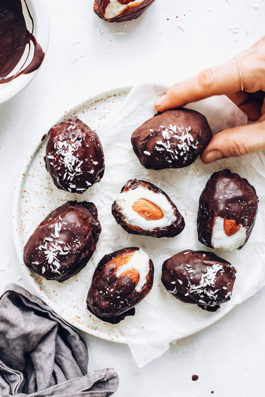 Almond Joy Stuffed Dates - Minimalist Baker Recipes