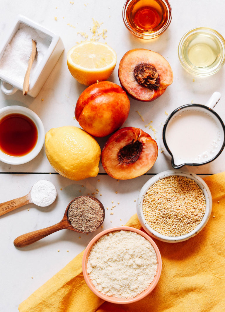 Fluffy Millet Breakfast Cake with Stone Fruit - Minimalist Baker Recipes