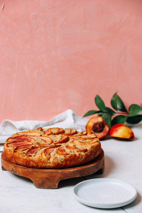 Fluffy Millet Breakfast Cake with Stone Fruit - Minimalist Baker Recipes