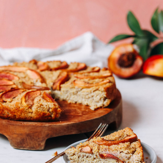 Fluffy Millet Breakfast Cake with Stone Fruit - Minimalist Baker Recipes