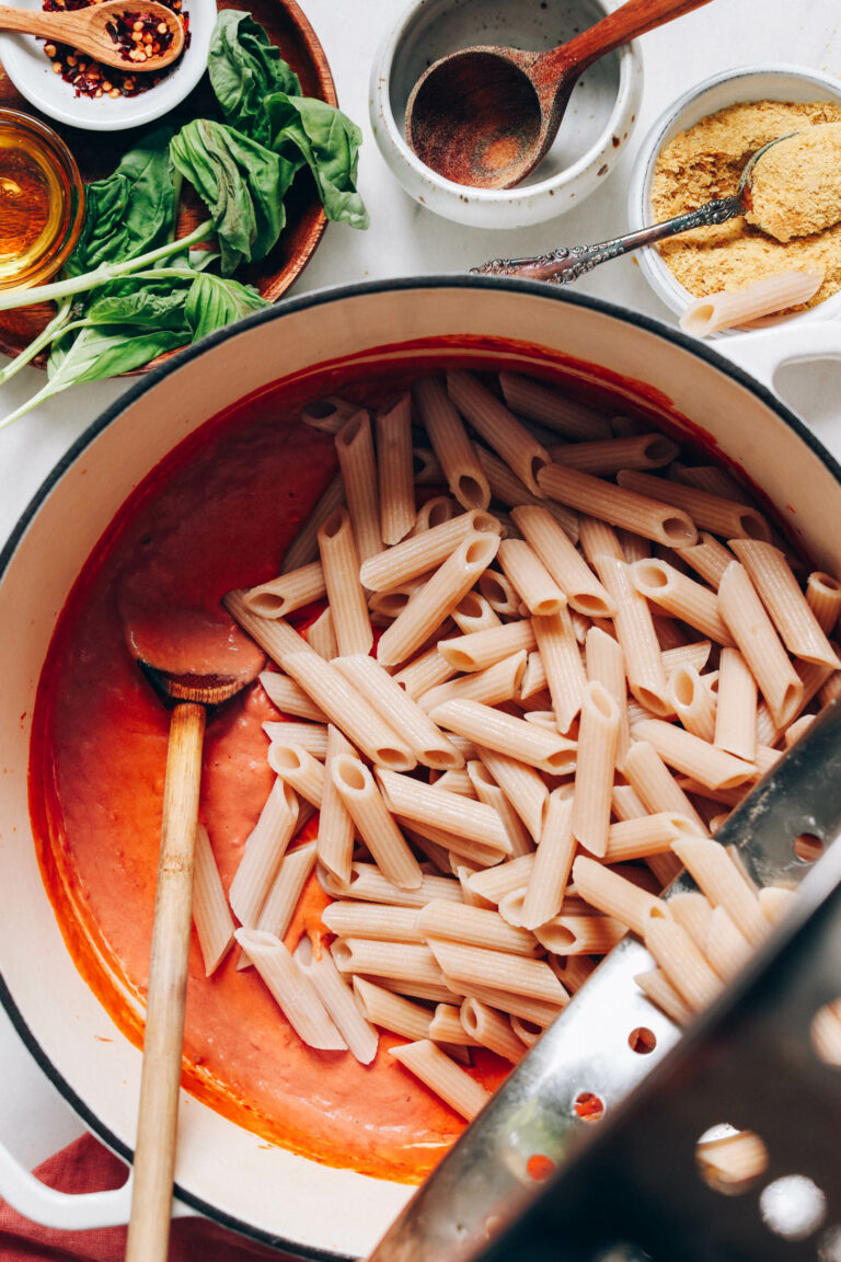 Creamy Vegan Pink Pasta (30 Minutes!) - Minimalist Baker Recipes