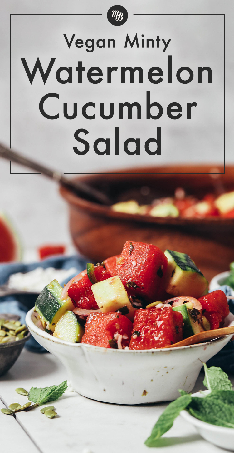Minty Watermelon Cucumber Salad (Vegan) - Minimalist Baker Recipes