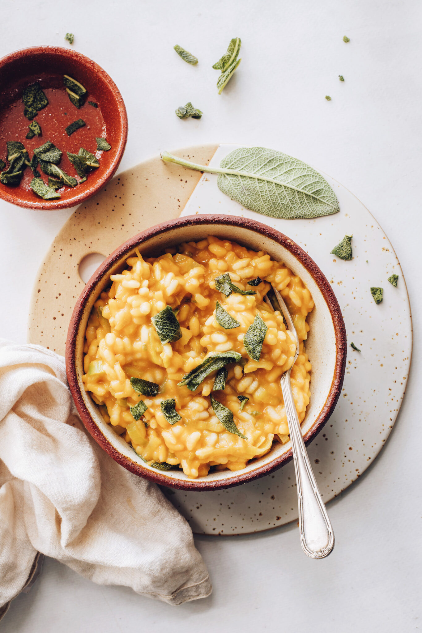 Miso Pumpkin Risotto with Crispy Sage - Minimalist Baker Recipes