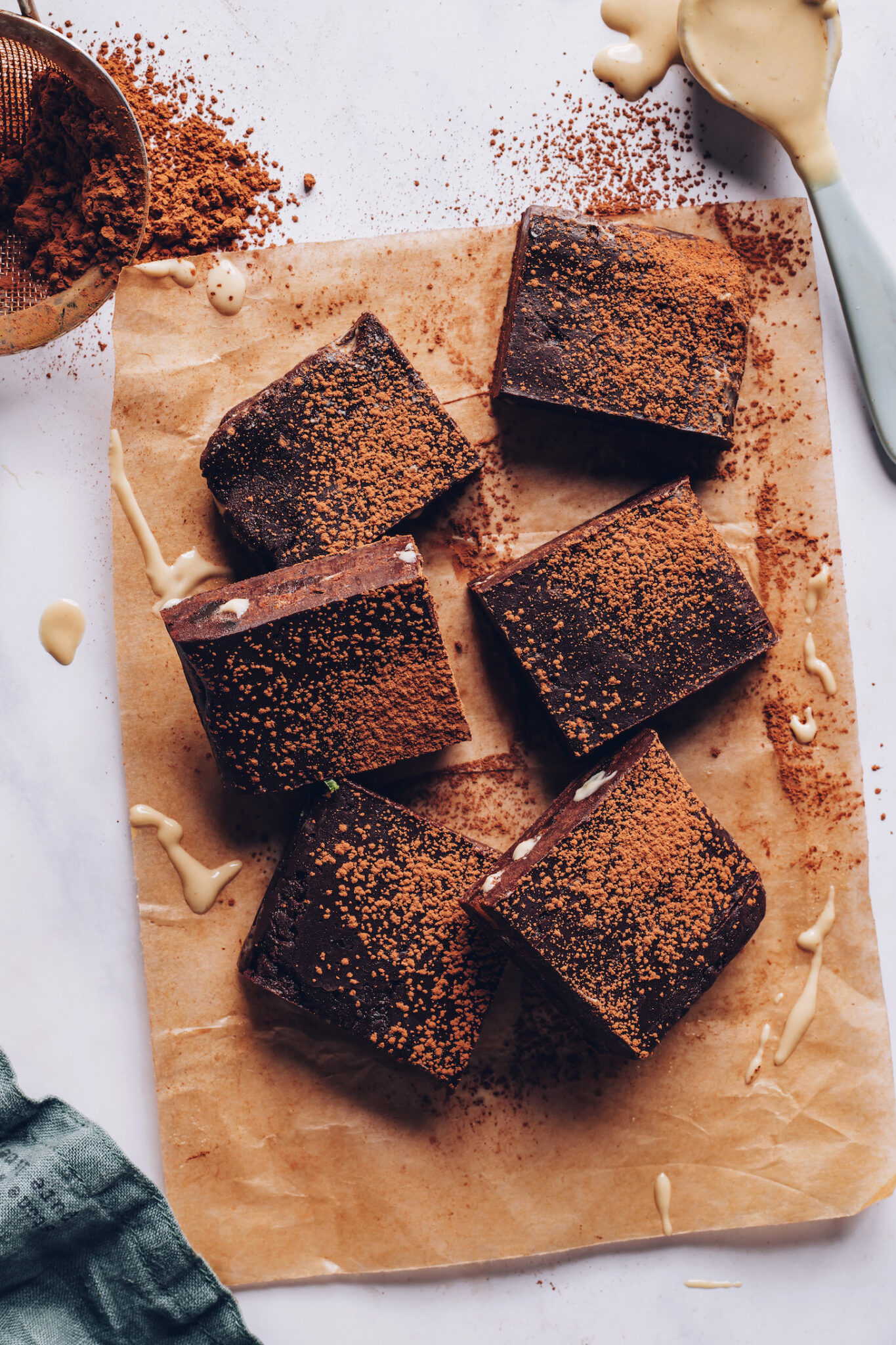 Fudgy Tahini Date Chocolate Bars - Minimalist Baker