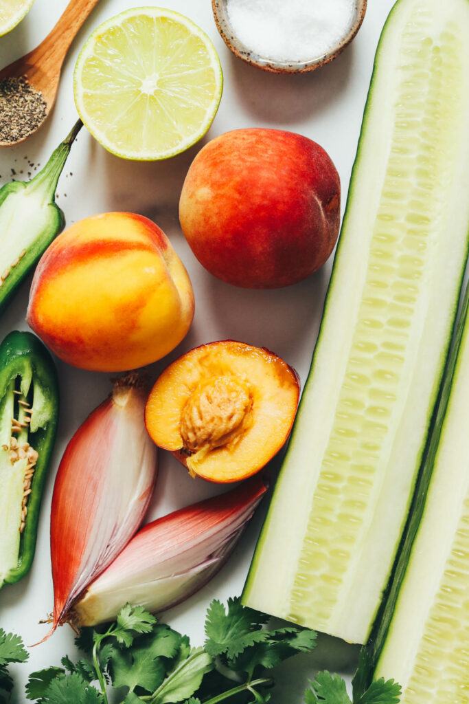 Easy Peach Cucumber Salsa - Minimalist Baker Recipes
