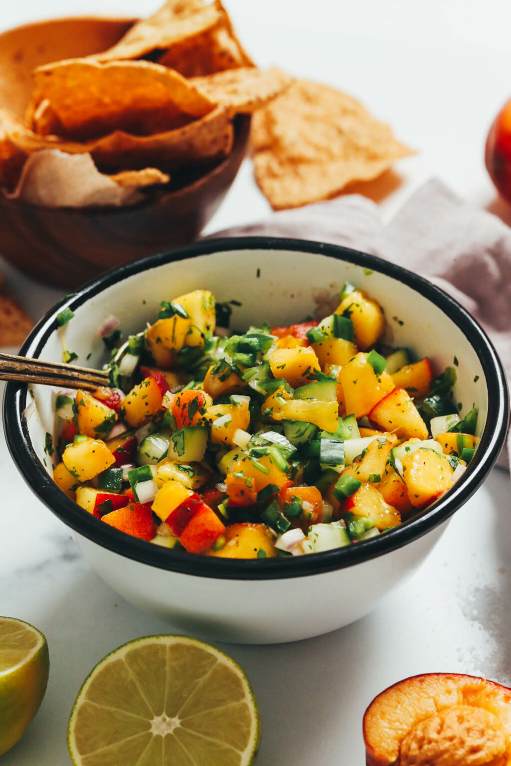 Easy Peach Cucumber Salsa - Minimalist Baker Recipes