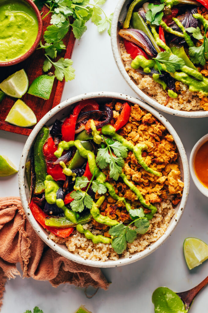 30-Minute Smashed Chickpea Taco Bowls - Minimalist Baker