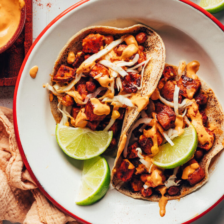 BBQ Sweet Potato Chickpea Tacos - Minimalist Baker Recipes