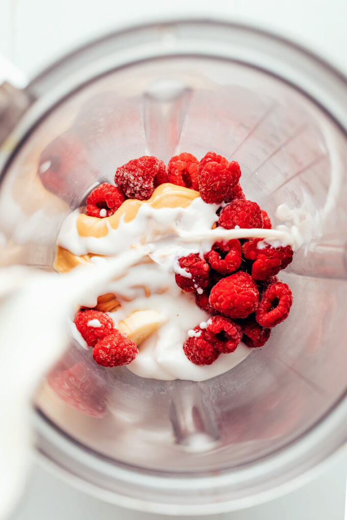 Creamy Raspberry Chip Smoothie (5 Minutes!) - Minimalist Baker