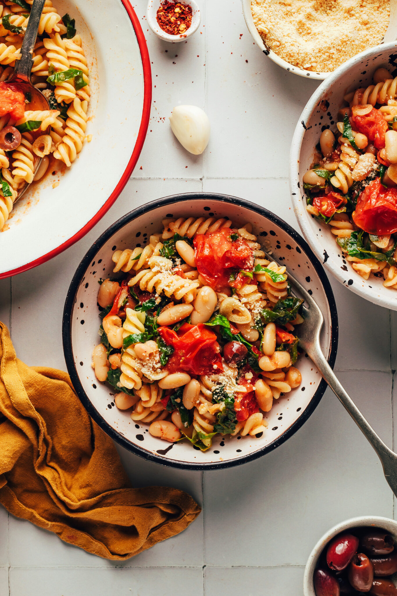 Garlicky White Bean Cherry Tomato Pasta Minimalist Baker