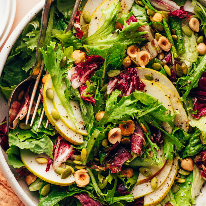 5-Minute Green Salad with No-Mix Tahini Dressing | MB Recipes